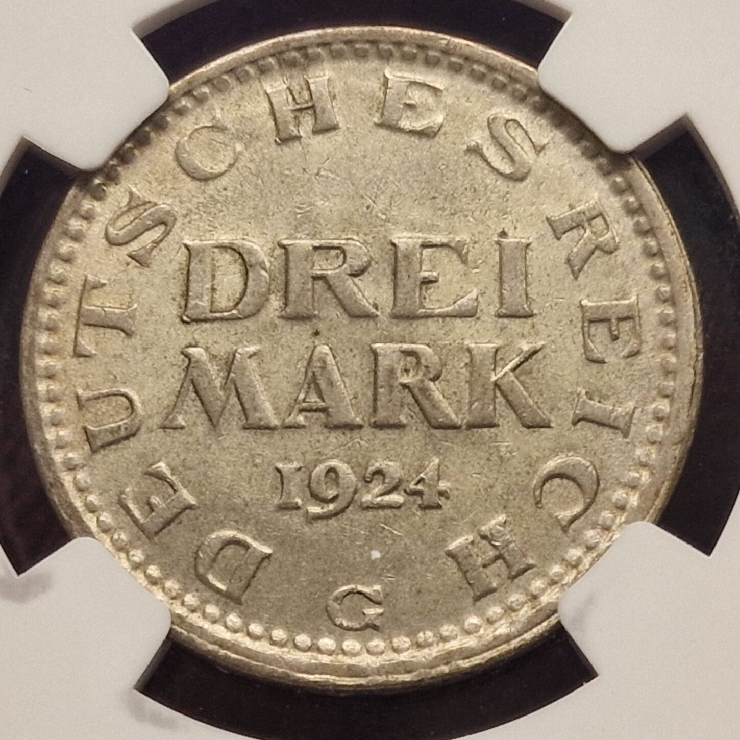 Deutschland Weimarer Republik Germany 3 Mark 1924 G Drei ausgeschrieben Kursmünze Better ...