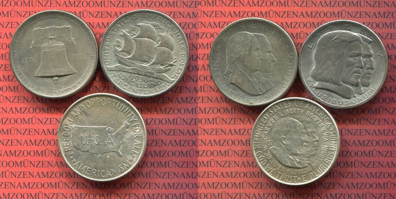 USA Commemorative Silver Half Dollars 1926-52 USA Lot 3 x 1/2 Dollar ...