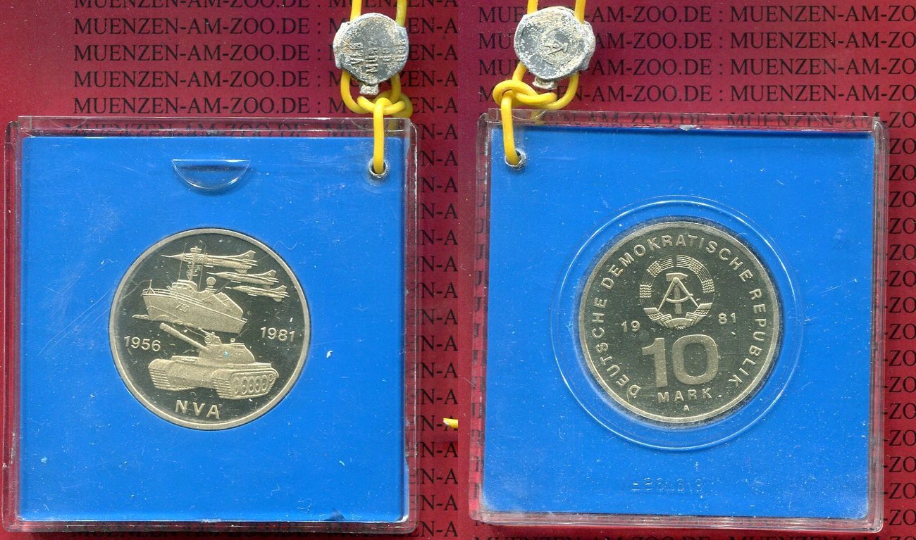 10 Mark Cu/Ni Gedenkmünze DDR 10 Mark Cu/Ni 1981 25 Jahre NVA Panzer ...