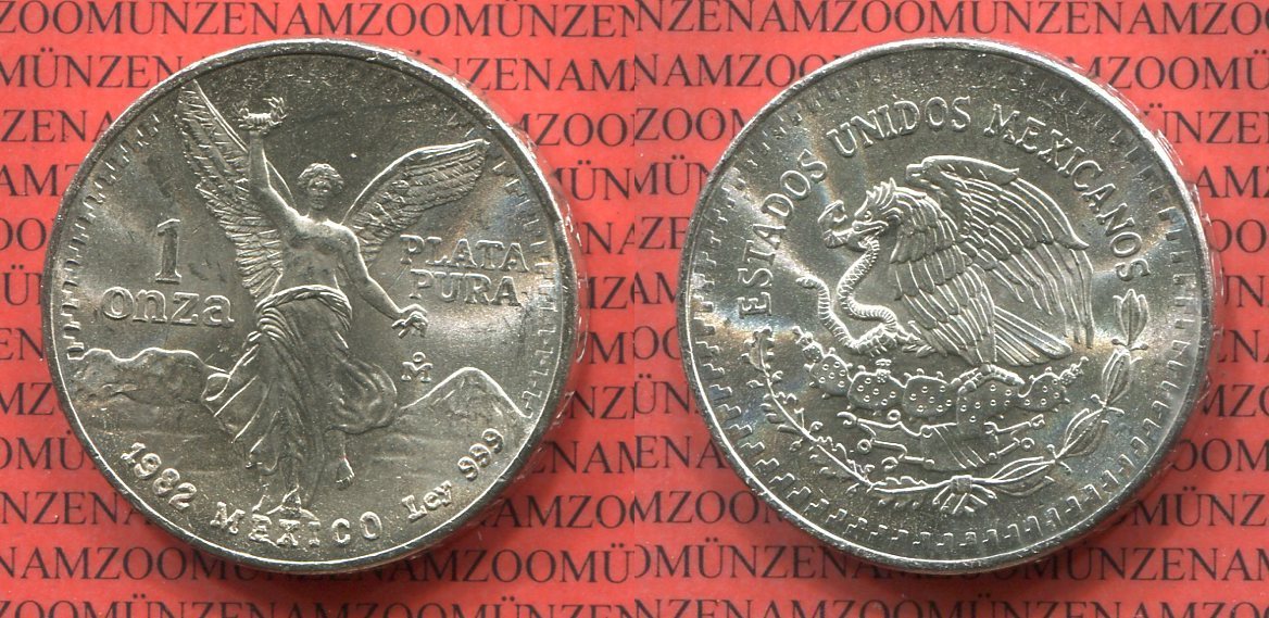 1 Onza Libertad Mexiko 1 Unze Feinsilber 1982 Plata Pura unc | MA-Shops