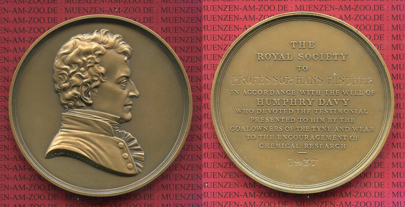 Großbritannien, England, Bronzemedaille vergoldet mit Öse 1937 The ...