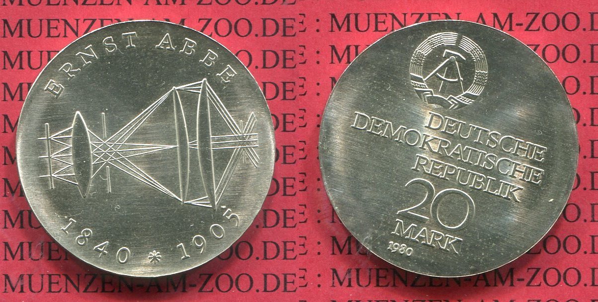 DDR Eastern Germany GDR 20 Mark Silbermünze DDR DDR 20 Mark 1980 Silber, 75. Todestag von Ernst ...