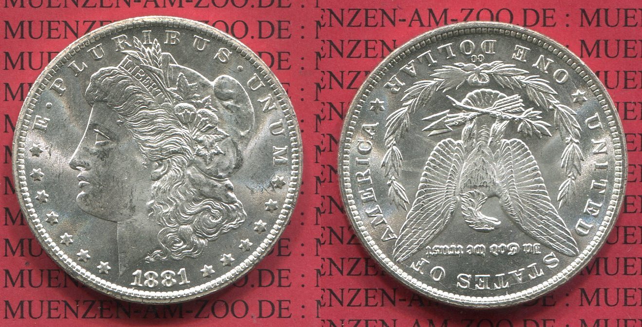 USA 1 Dollar 1881 CC Morgan Typ Carson City MS nice Choice unc white ...