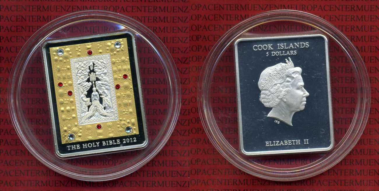 Cook-Inseln, Cook Islands 5 Dollars Silbermünze 2012 The Holy Bible ...