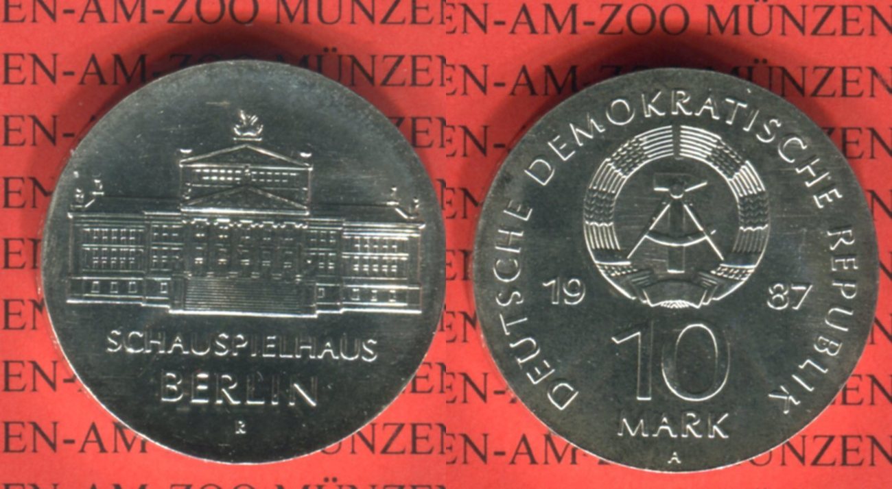 DDR 10 Mark 1987 Gedenkmünze Schauspielhaus Berlin BU | MA-Shops
