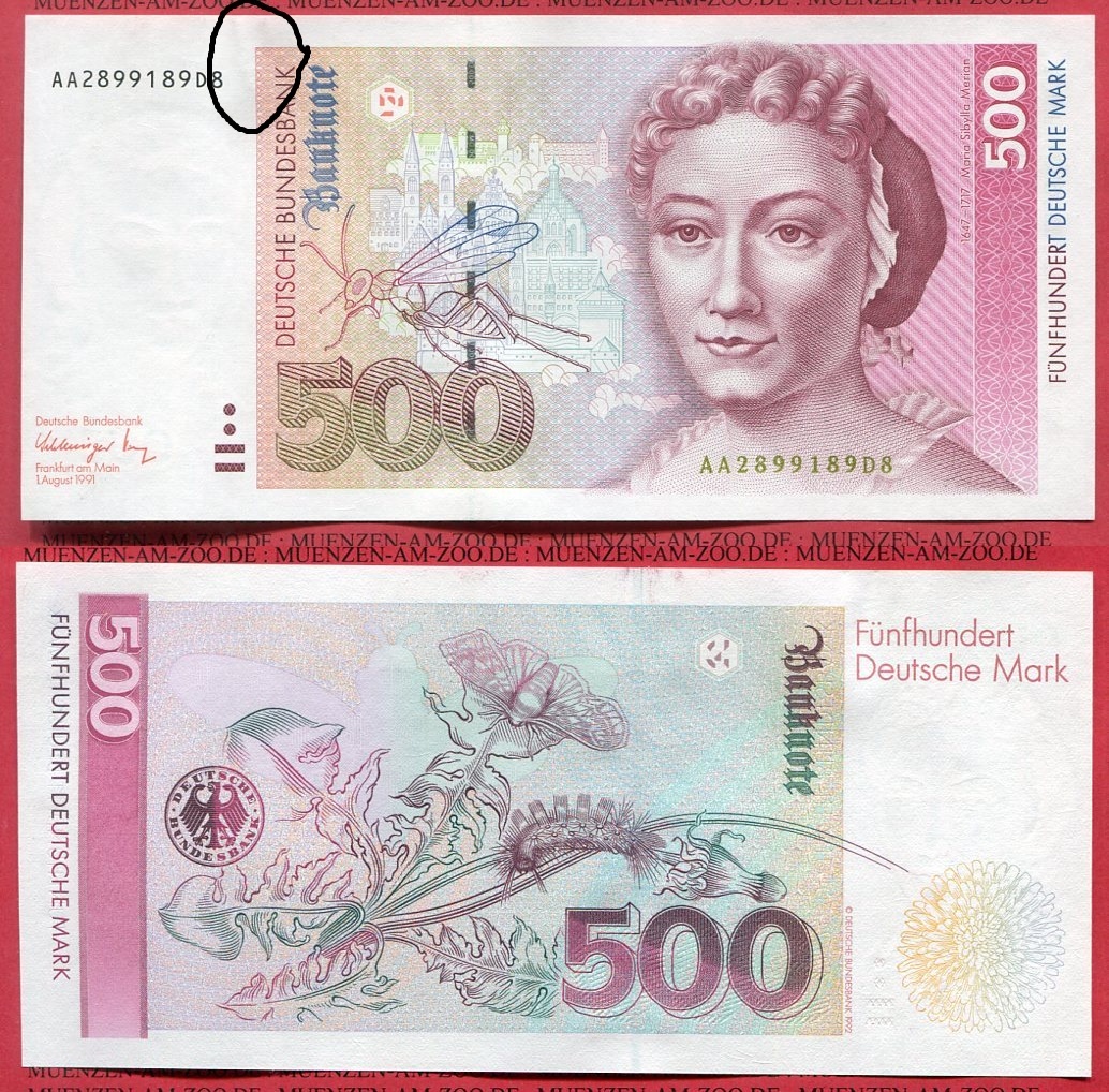 BRD Bundesrepublik Deutschland, FRG, Germany 500 DM Deutsche Mark BRD ...