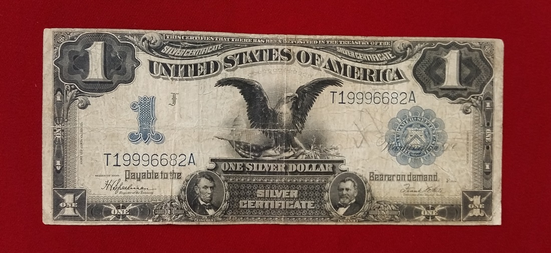 USA 1 Silver Dollar 1899 Large Banknote Silver Certificate Eagle used ...