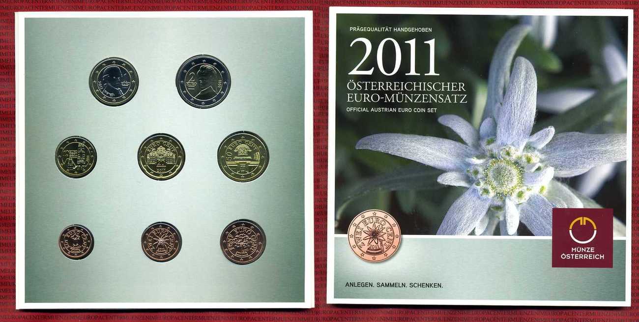 3,88 Euro Kursmünzensatz 2011 Offizieller Kursmünzensatz der Republik ...