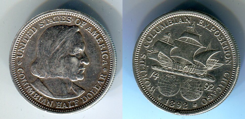 USA 1/2 Dollar Commemorative Coin 1892 Worlds Columbian Exposition ...