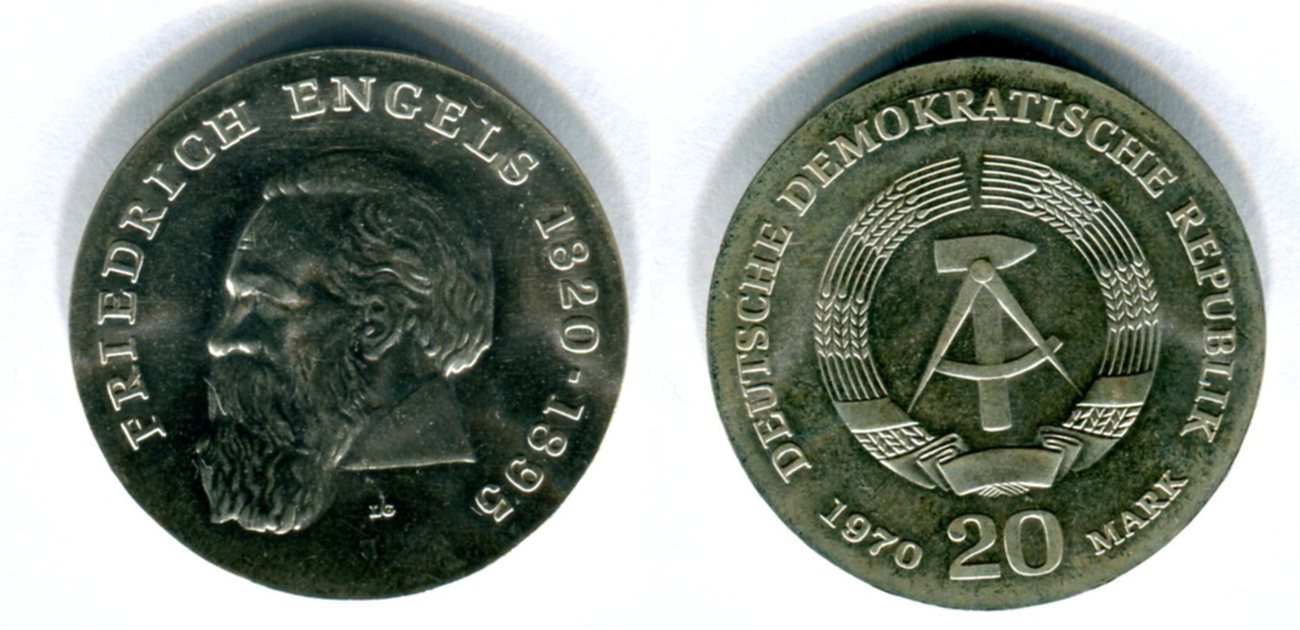 DDR 20 Mark Silbergedenkmünze 1970 Gedenkmünze 150. Geburtstag ...