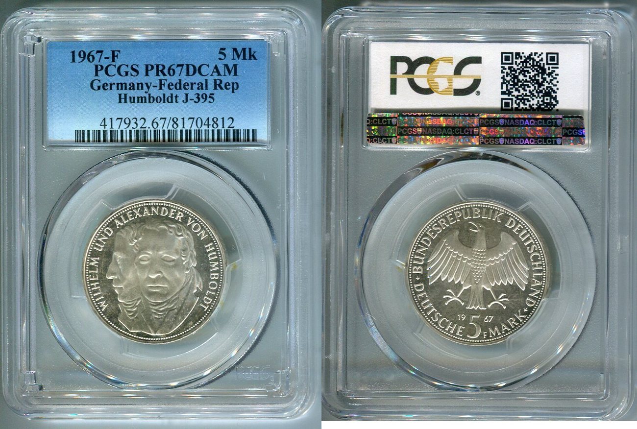 Bundesrepublik Deutschland, Germany FRG 5 DM Gedenkmünze Silber 1967 F Bundesrepublik ...