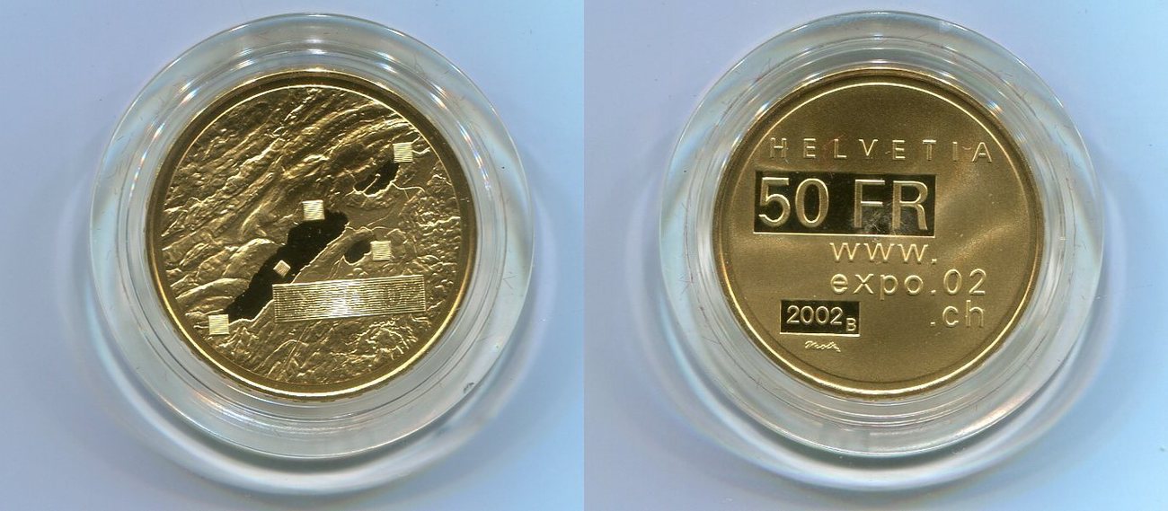 50 Franken 2002 Schweizer Landesausstellung Expo 02 Proof box coa | MA ...