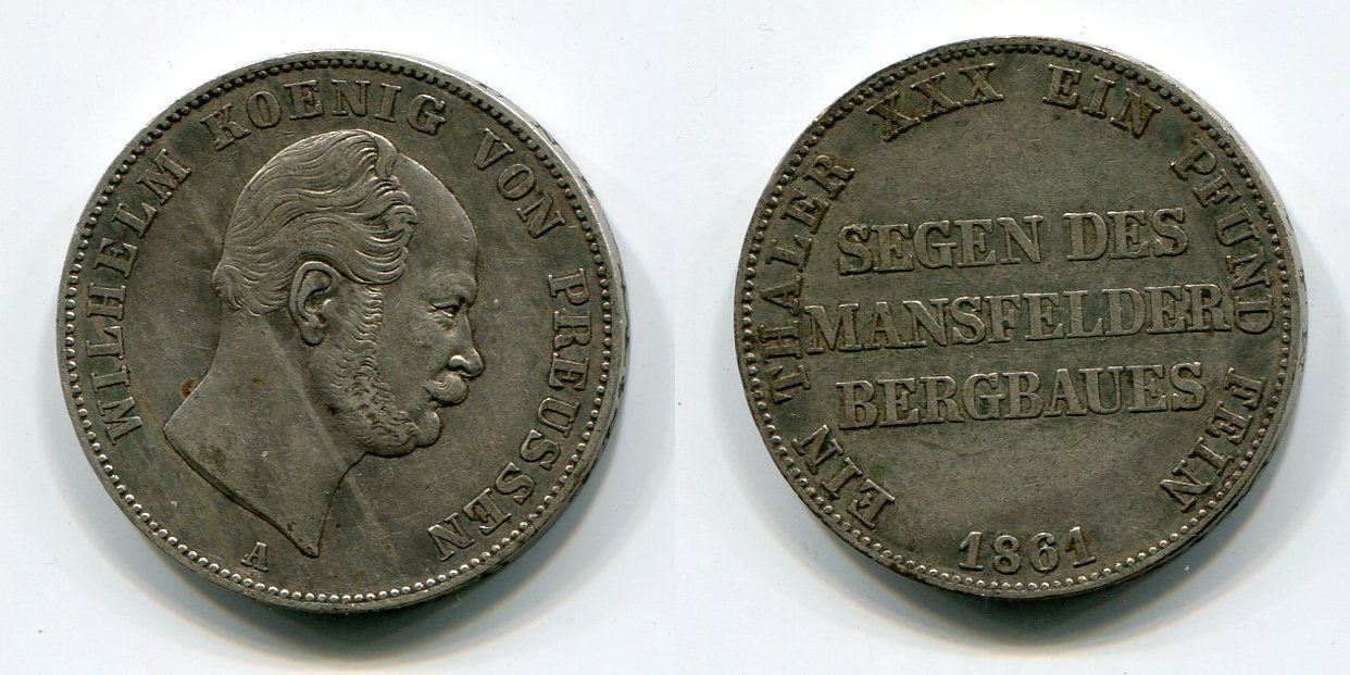 Preußen Königreich 1 Taler Vereinstaler 1861 A Wilhelm Segen des ...
