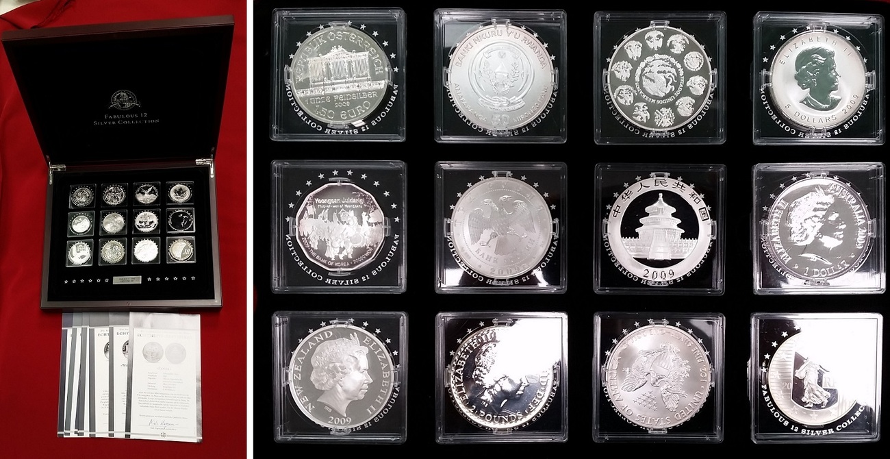 Fabulous 12 Serie 12 Silbermünzen Satz Fabulous 12 Set 2009 BU/proof ...