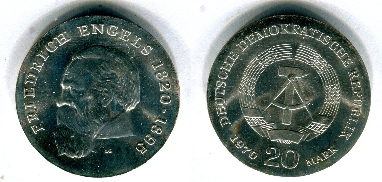 DDR 20 Mark Silbergedenkmünze 1970 Gedenkmünze 150. Geburtstag ...