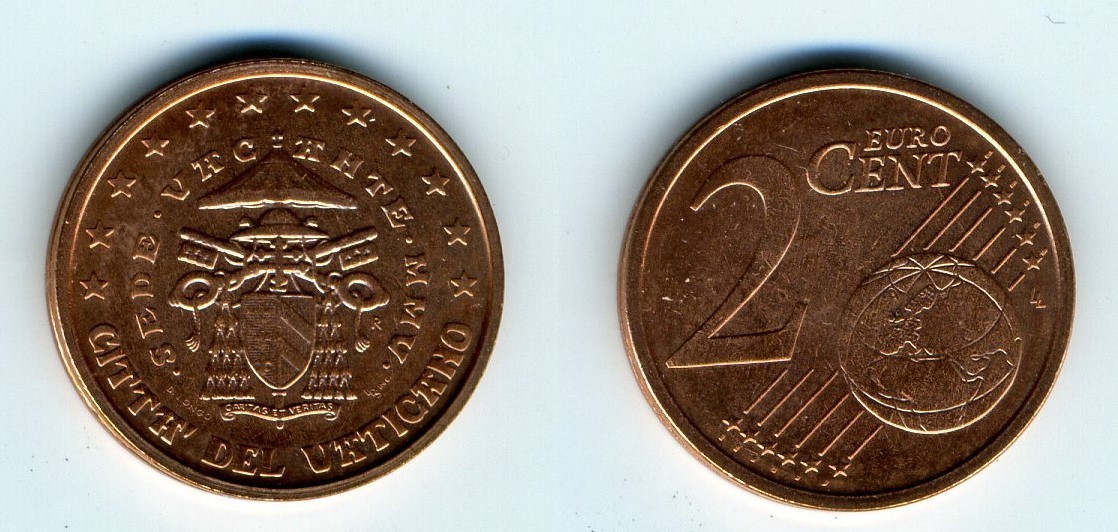 Vatikan 2 Cent Sede Vacante 2005/MMV Bankfrisch in Kapsel | MA-Shops