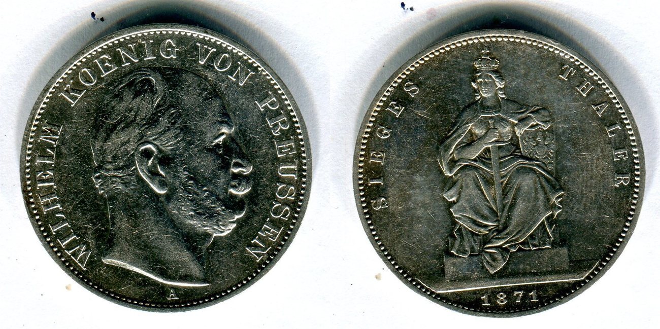 Taler 1871 A Siegesthaler/Wilhelm von Preußen ss-vz | MA-Shops