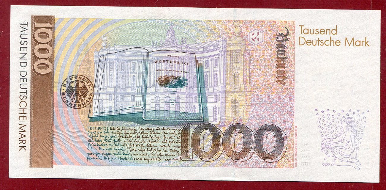 Bundesrepublik Deutschland, FRG, Germany BRD Deutsche Bundesbank 1000 ...