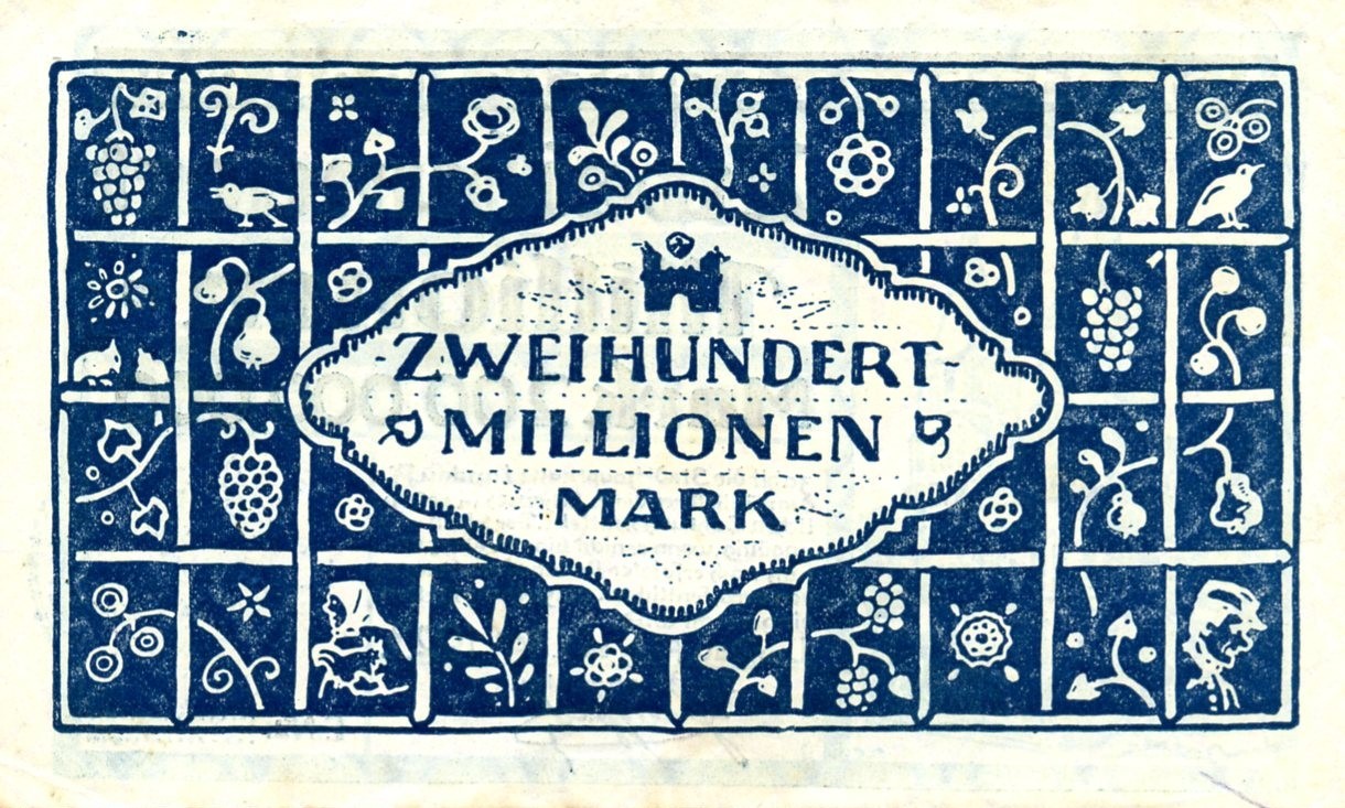 Notgeldschein Zweihundert Millionen Mark 01.09.1923 Stadthauptkasse ...