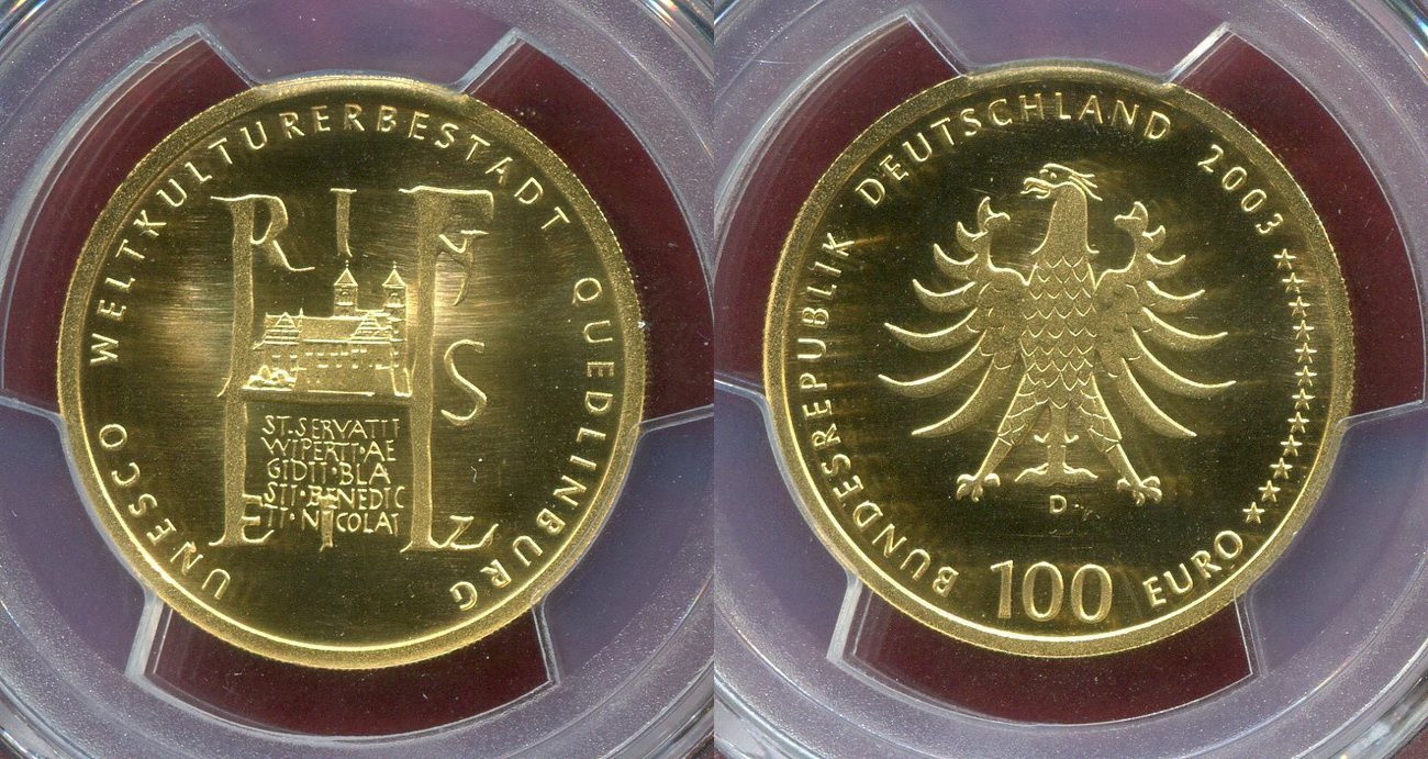 Germany-Federal Rep Bundesrepublik Deutschland 100 Euro Gold 2003 D ...