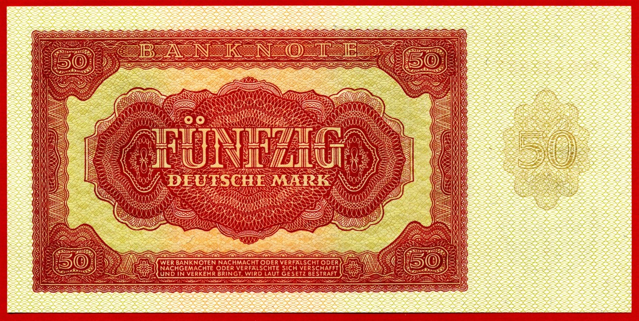 Deutsche Demokratische Republik 50 Mark 1955 Notenbanknote ...