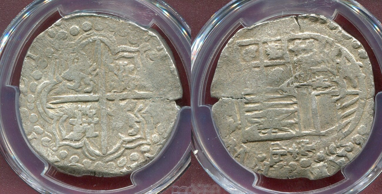 Bolivien 8 Reales 1620 PT Cob Coin Schiffsgeld PCGS Genuine | MA-Shops