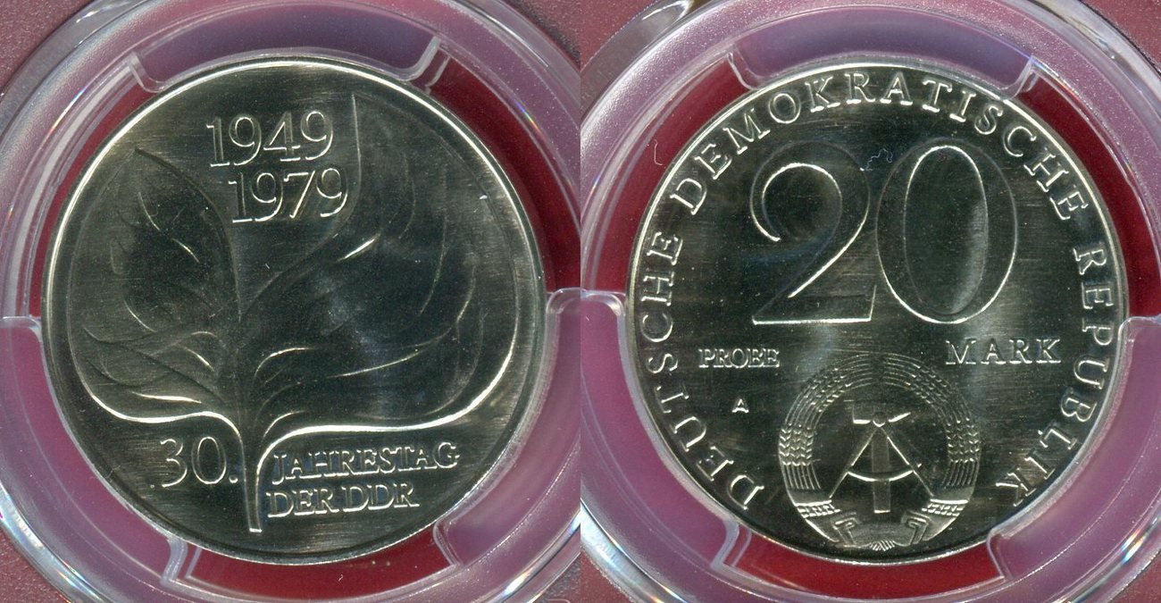 Germany-Democratic Rep 20 Mark Motivprobe 1979-A 30 Jahre DDR, Probe ...