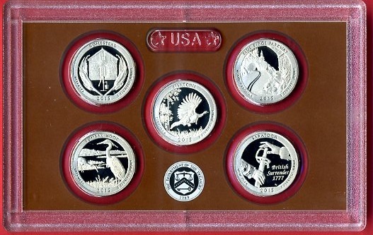 USA 5 x Quarters Proofset 2015 United States Mint America the Beautiful ...