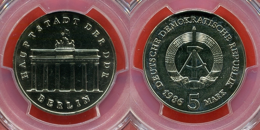 Deutsche Demokratische Republik 5 Mark 1986 A DDR GDR Gedenkmuenze ...