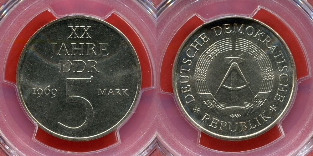 Germany-Democratic Republic 5 Mark Gedenkmuenze 1969 DDR GDR, 20 XX ...