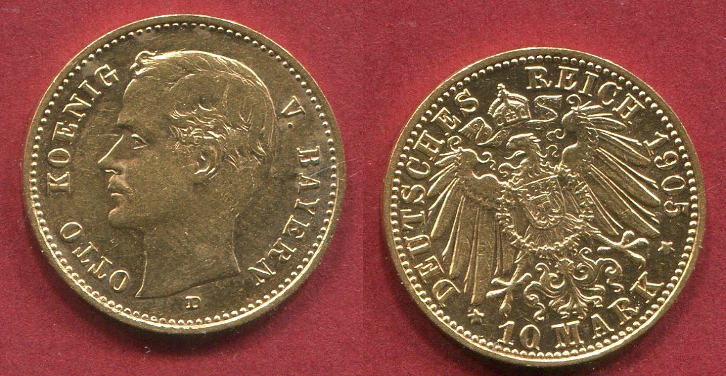 Bayern 10 Mark Gold 1905 D König Otto USA au | MA-Shops