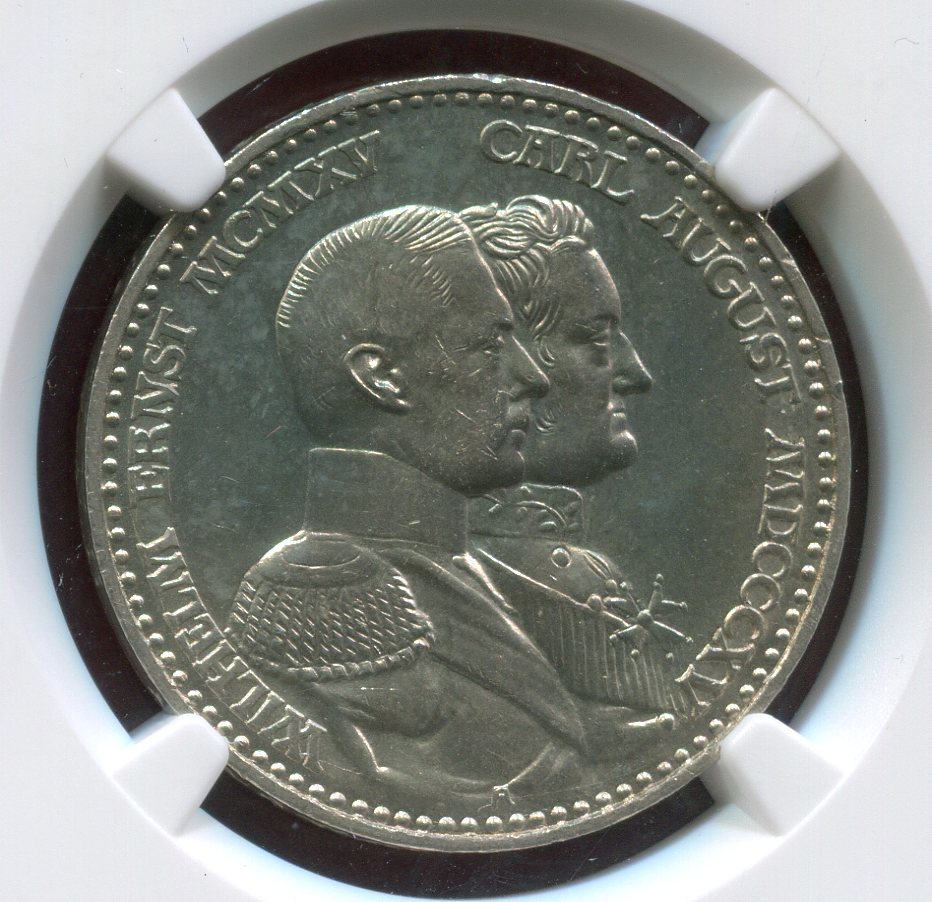Sachsen Weimar Eisenach 3 Mark 1915A Jahrhundertfeier NGC MS 64+ | MA-Shops