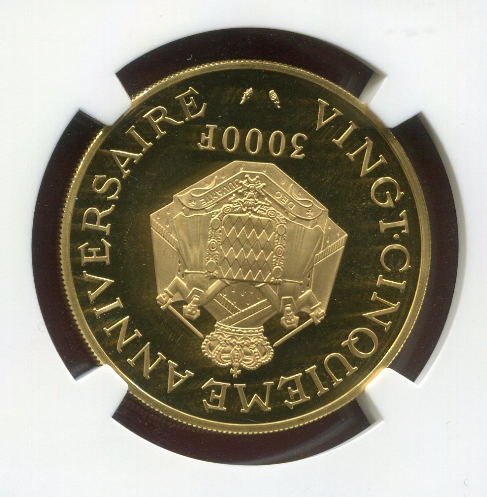 Monaco 3000 Francs Gold 1974 Rainier III. 25. Regierungsjubiläum ohne ...