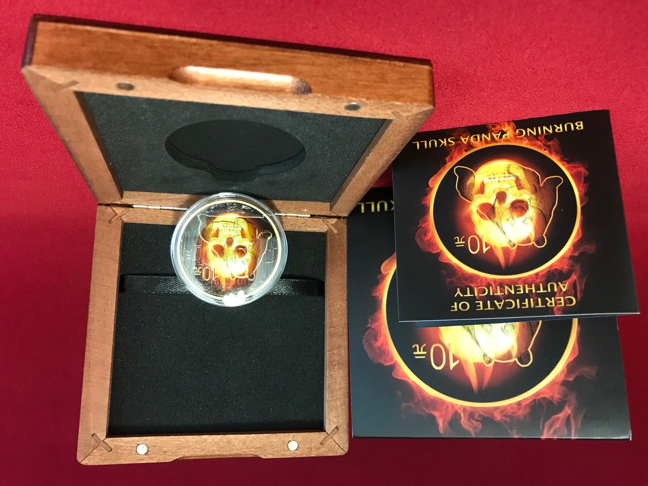 China 10 Yuan Silber 2015 Burning Panda Skull Black Ruthenium 24 KT ...