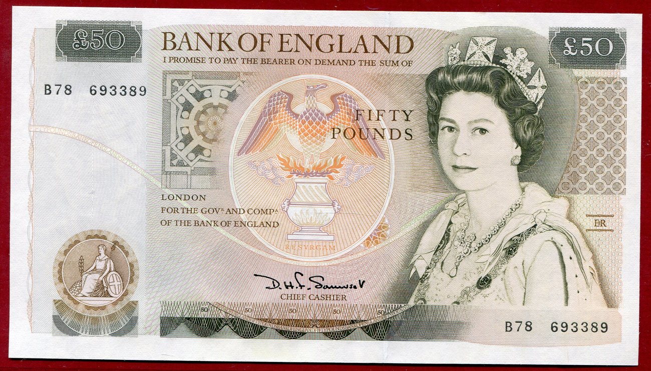 England 50 Pounds 1981-88 Sir Christopher Wren USA UNC | MA-Shops