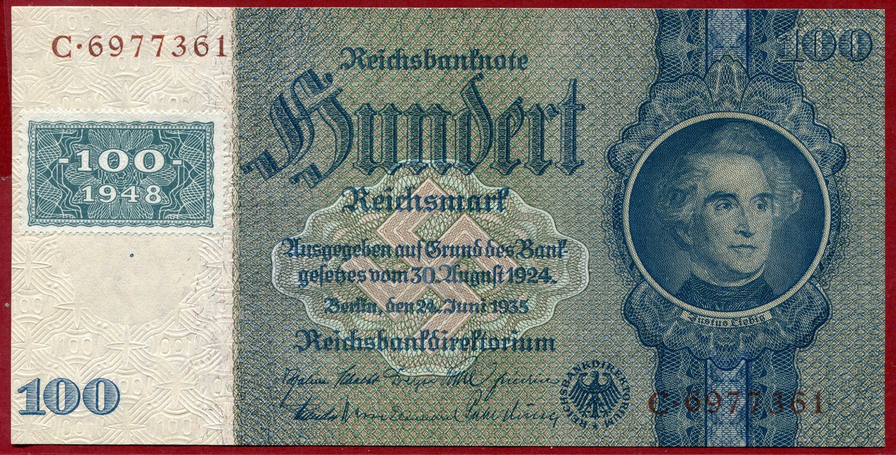 DDR Kuponausgabe DDR 100 Mark 1948 Klebemarkenprovisorium 100 Mark ...