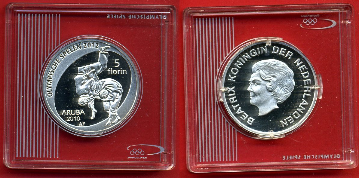 Aruba 5 Florin 2010 Olympische Spiele 2012 Judo proof | MA-Shops