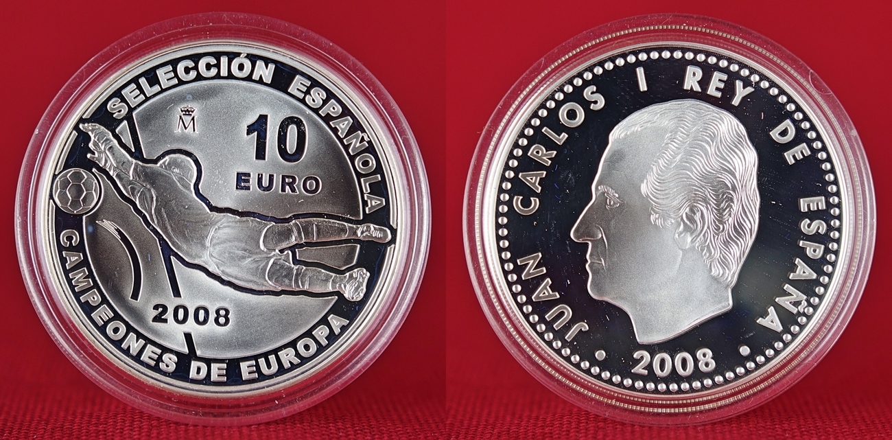 Spanien 10 Euro Silber Champions of Europe 2008 Spanish National Soccer ...