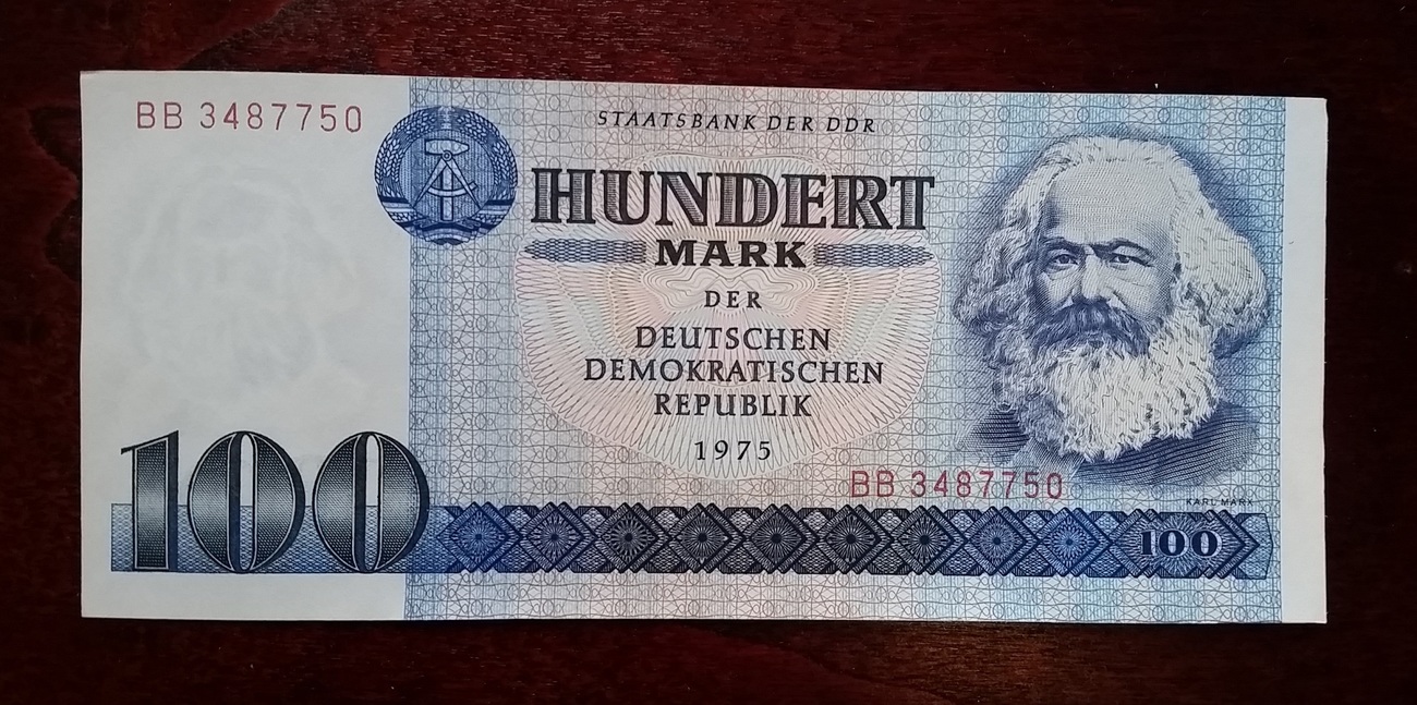 DDR 100 Mark Banknote 1975 Karl Marx - Palast - Serie BB I | MA-Shops