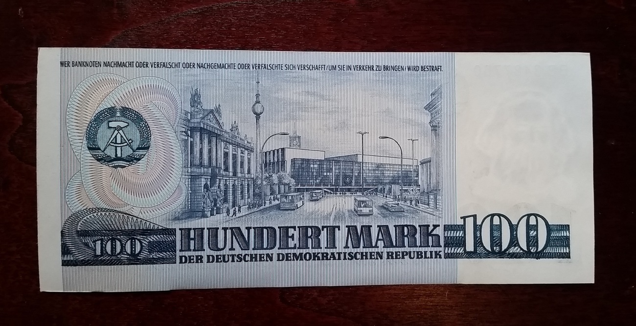 DDR 100 Mark Banknote 1975 Karl Marx - Palast - Serie BB I | MA-Shops