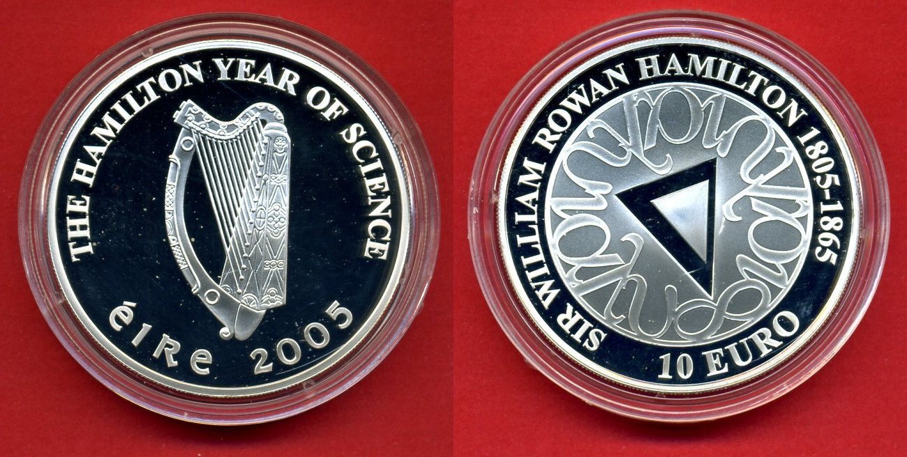 Irland 10 Euro Silbergedenkmünze 2005 Sir William Rowan Hamilton Jahr ...