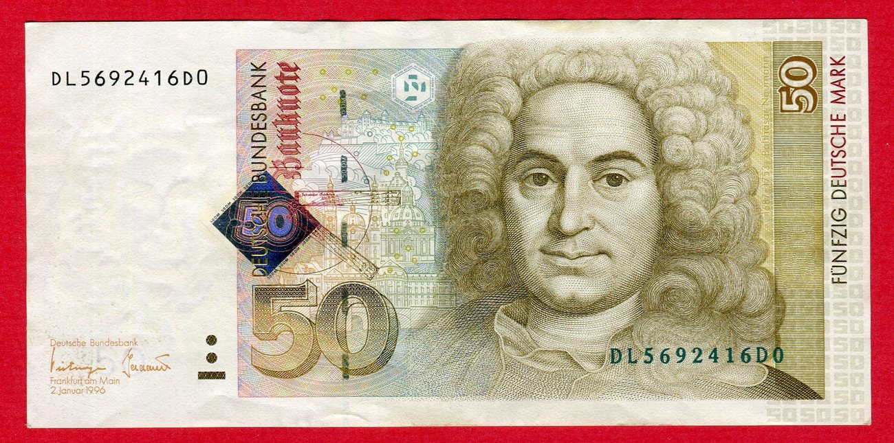 Bundesrepublik Deutschland 50 Deutsche Mark 1996 Balthasar Neumann ...