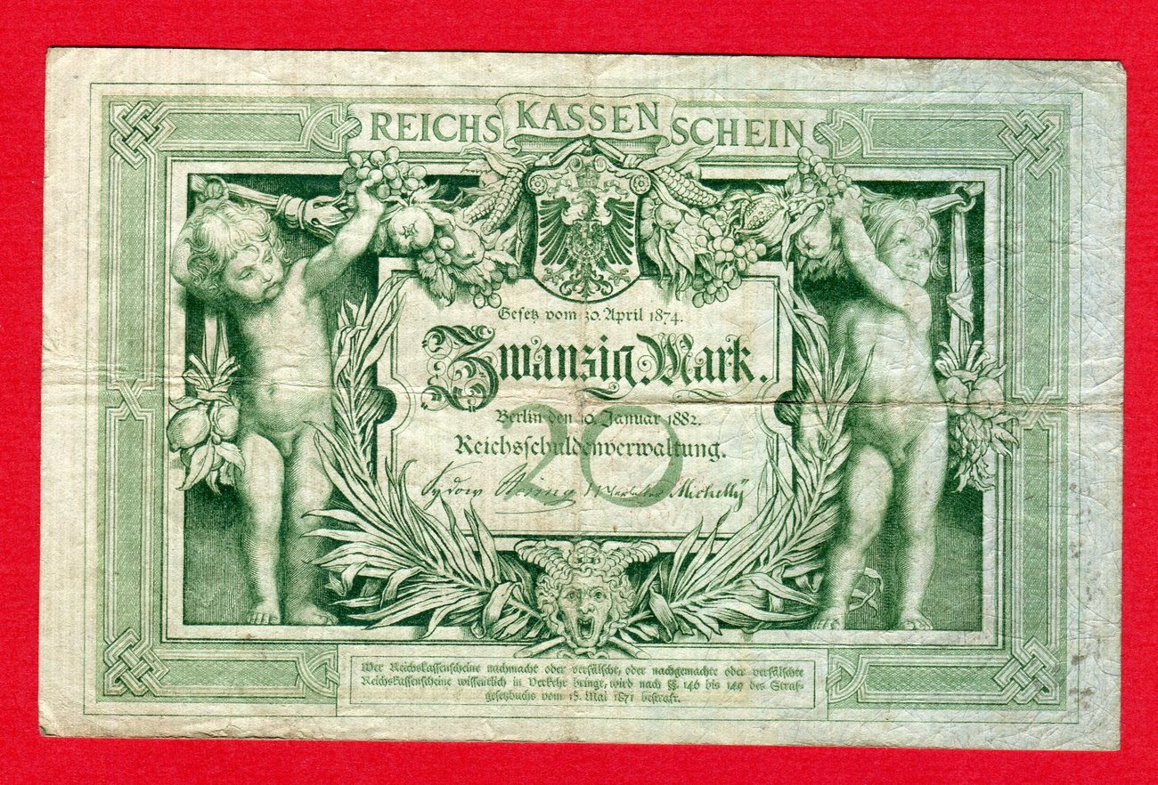 Germany Empire, Deutschland Kaiserreich 20 Mark Banknote ...