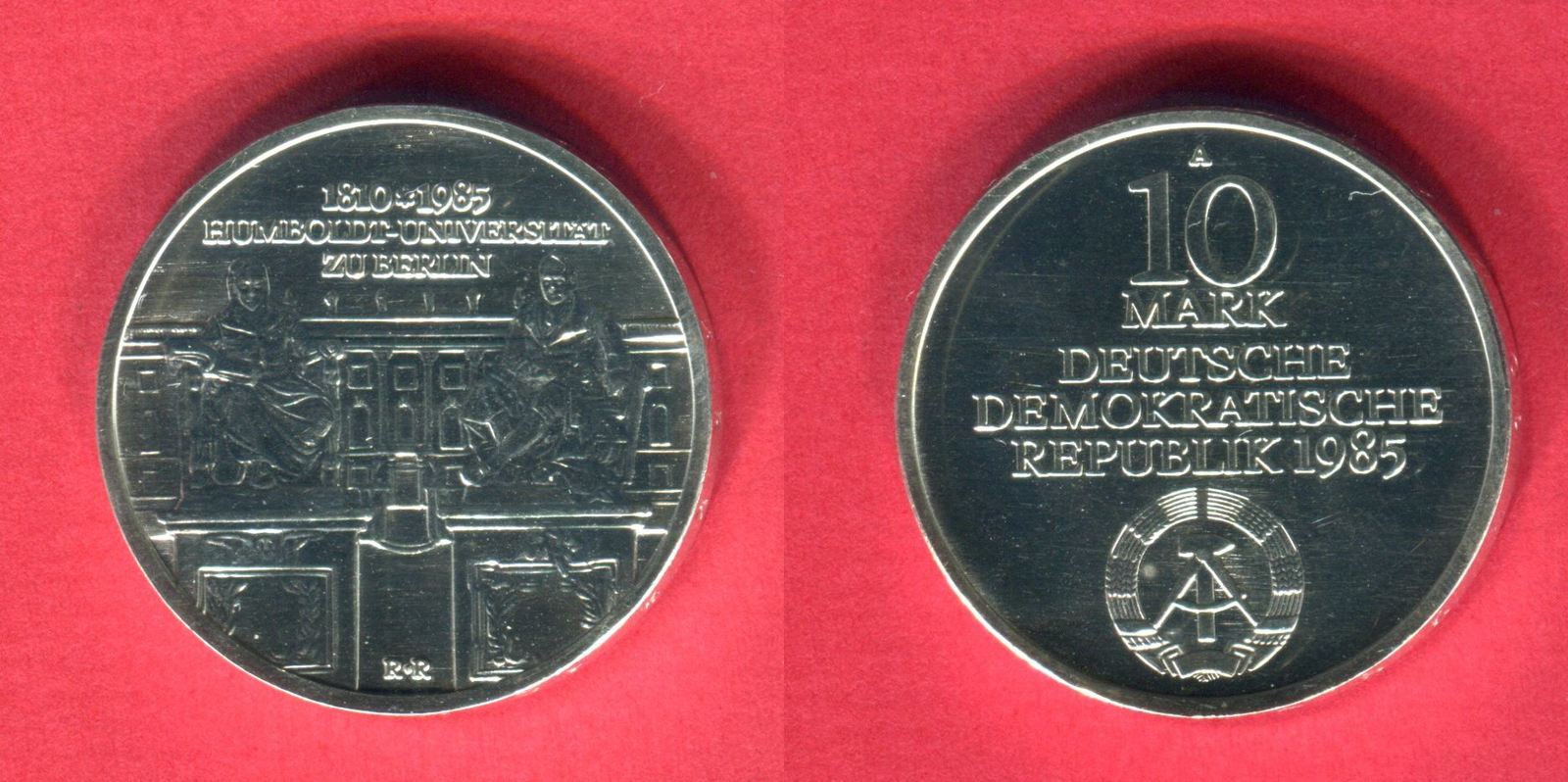 DDR, GDR Eastern Germany 10 Mark DDR Silber Gedenkmünze 1985 Humboldt ...