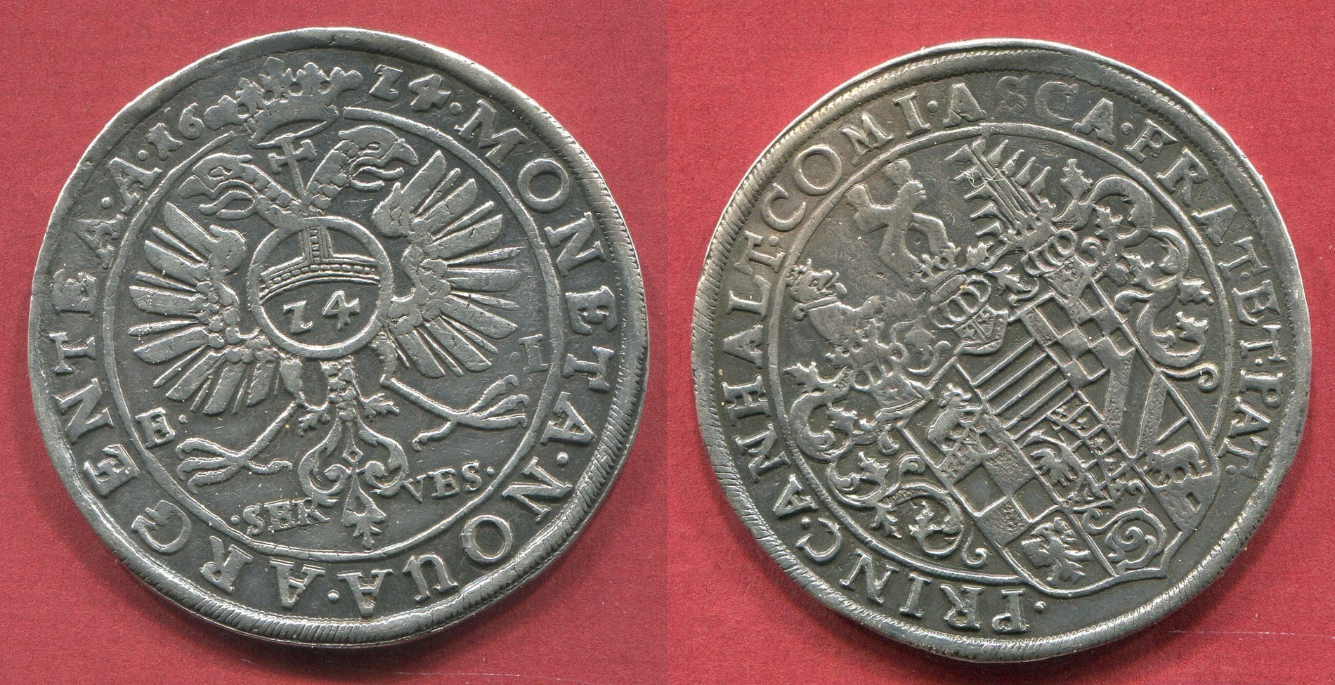 Anhalt Fürstentum Taler 1624 Christian I., August, Ludwig, Johann ...
