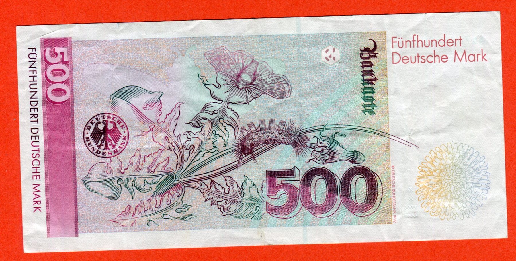 BRD, Deutsche Bundesbank 500 DM Deutsche Mark 1991 Maria Sybilla Merian ...
