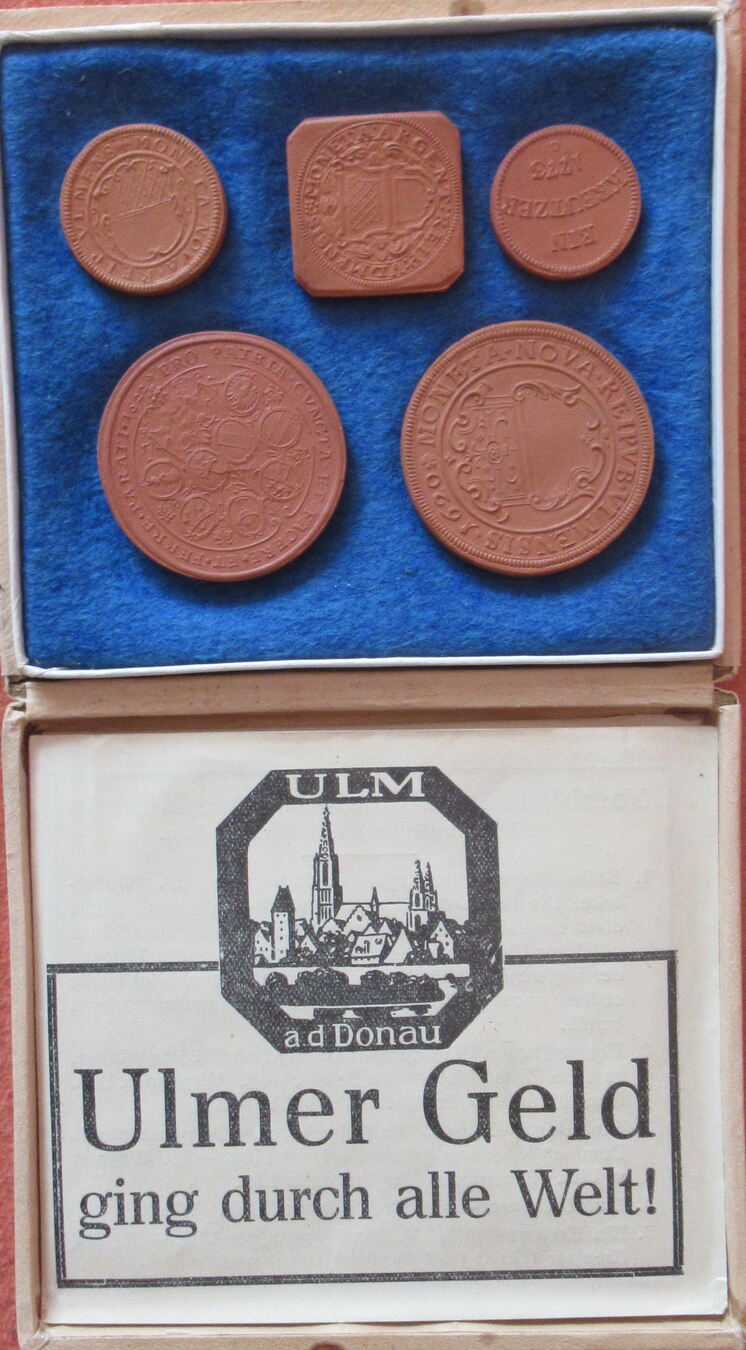 Deutschland Stadt Ulm 5 Porzellanmedaillen 1922 Ulmer Münster ...