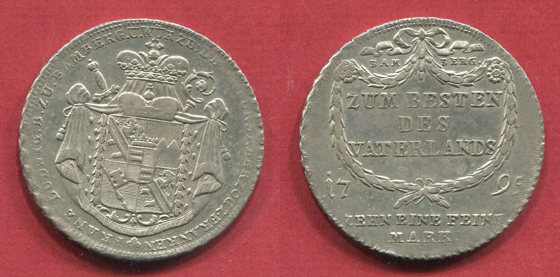 GERMANY Bamberg TALER Kontributionstaler 1795 Franz Ludwig von Erthal ...