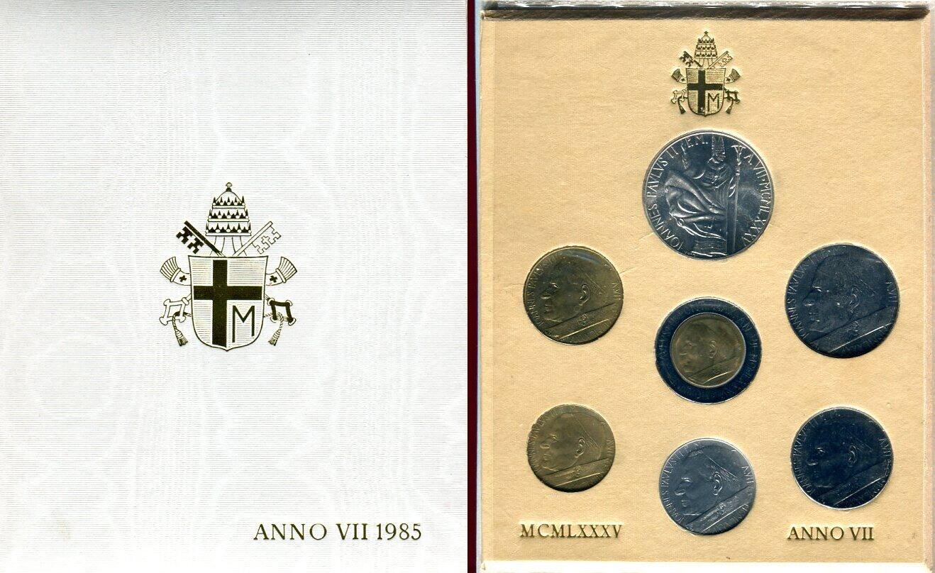 Vatikan, Vatican KMS 10 - 1000 Lire 1985 Johannes Paul II. unc official ...