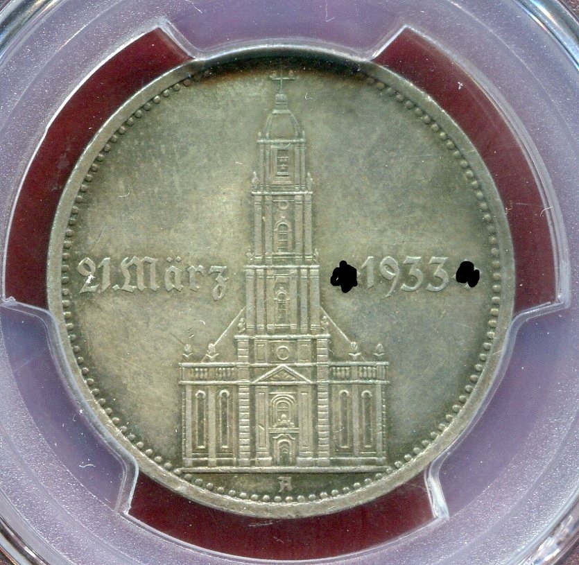 Germany, Third Reich 5 Mark 1934-A Garnisonkirche Potsdam 21. März 1933 ...